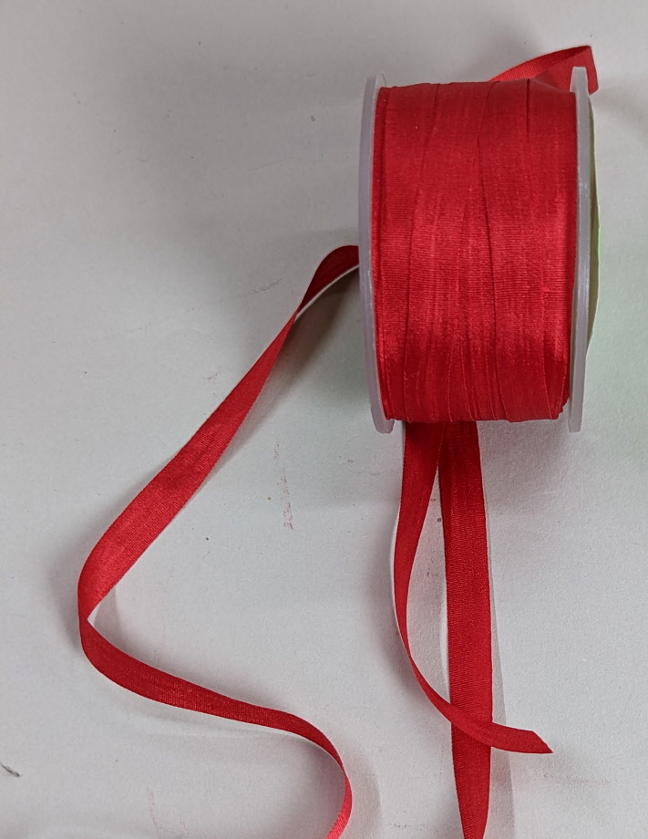 S-14-7, Silk ribbon, poppy red, 7 mm wide, per 3 meter | s-14-7